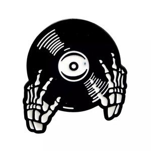 Jewelry | 63 Skeleton Dj Disc Jockey Record Enamel Pin | Poshmark